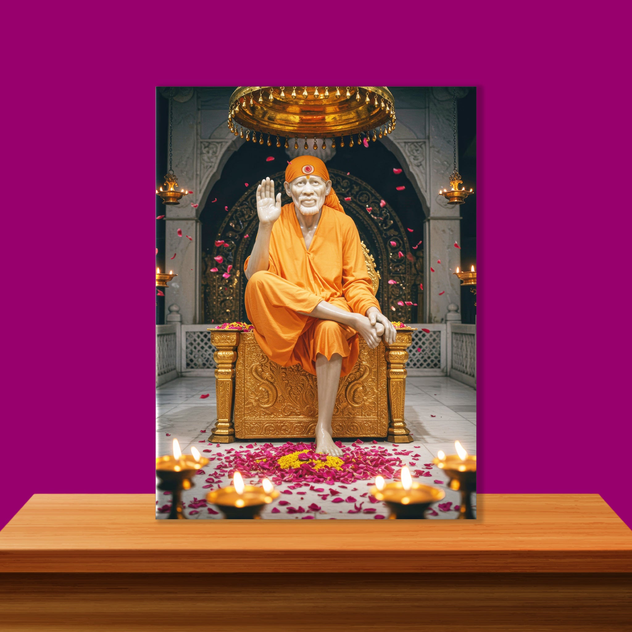 Sai Baba Acrylic Photo Frame – Divine Wall & Table Decor – Dvine Artz